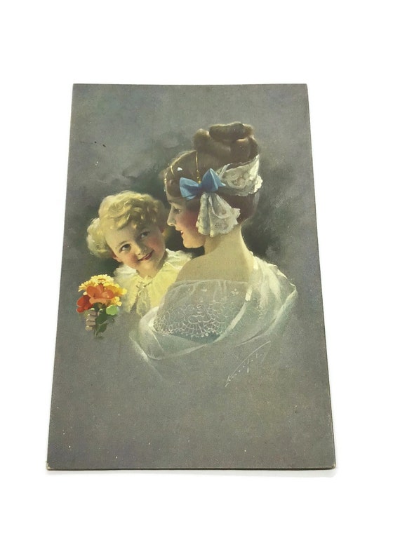 Memorabilia Boy Vintage Artist Illustrated Art Postcard Art ...