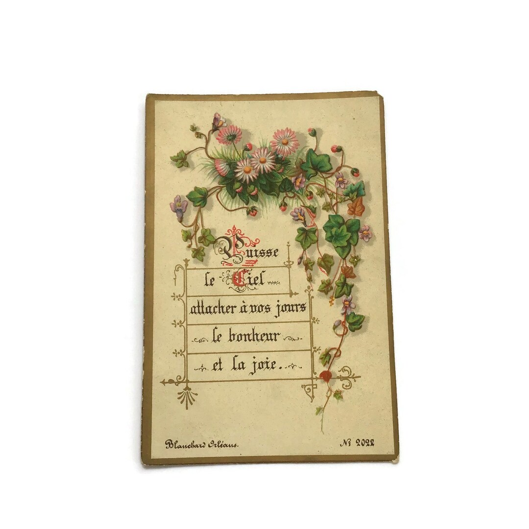 Antique French Prayer Card, Religious Holy Card, - Etsy