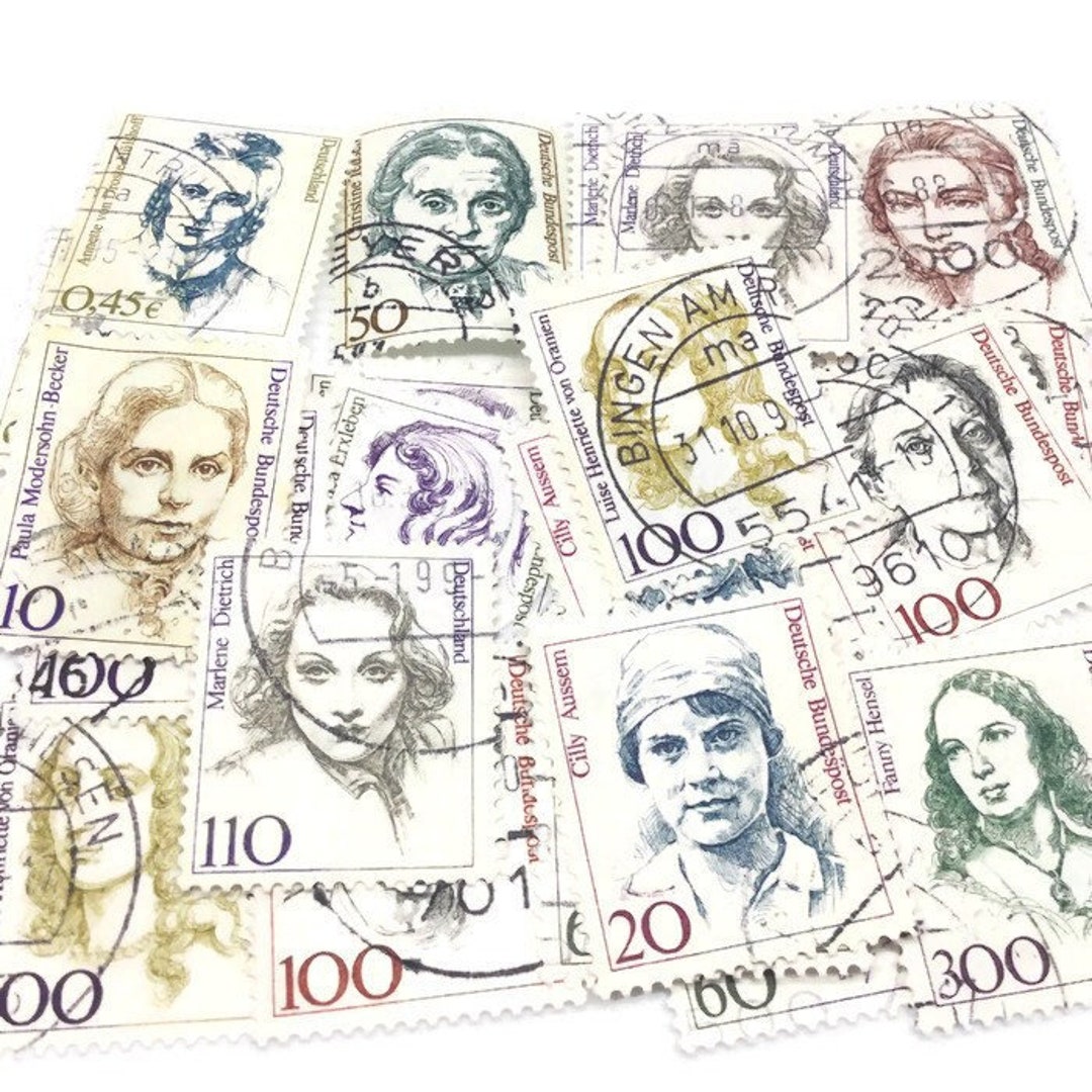 Women Faces Vintage German Stamps 25 Deutsche Postage Stamps - Etsy