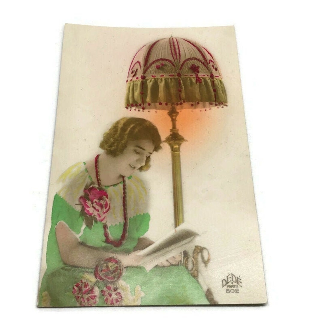 Vintage Woman Postcard Art Deco Fashion Glamour Portrait Art - Etsy