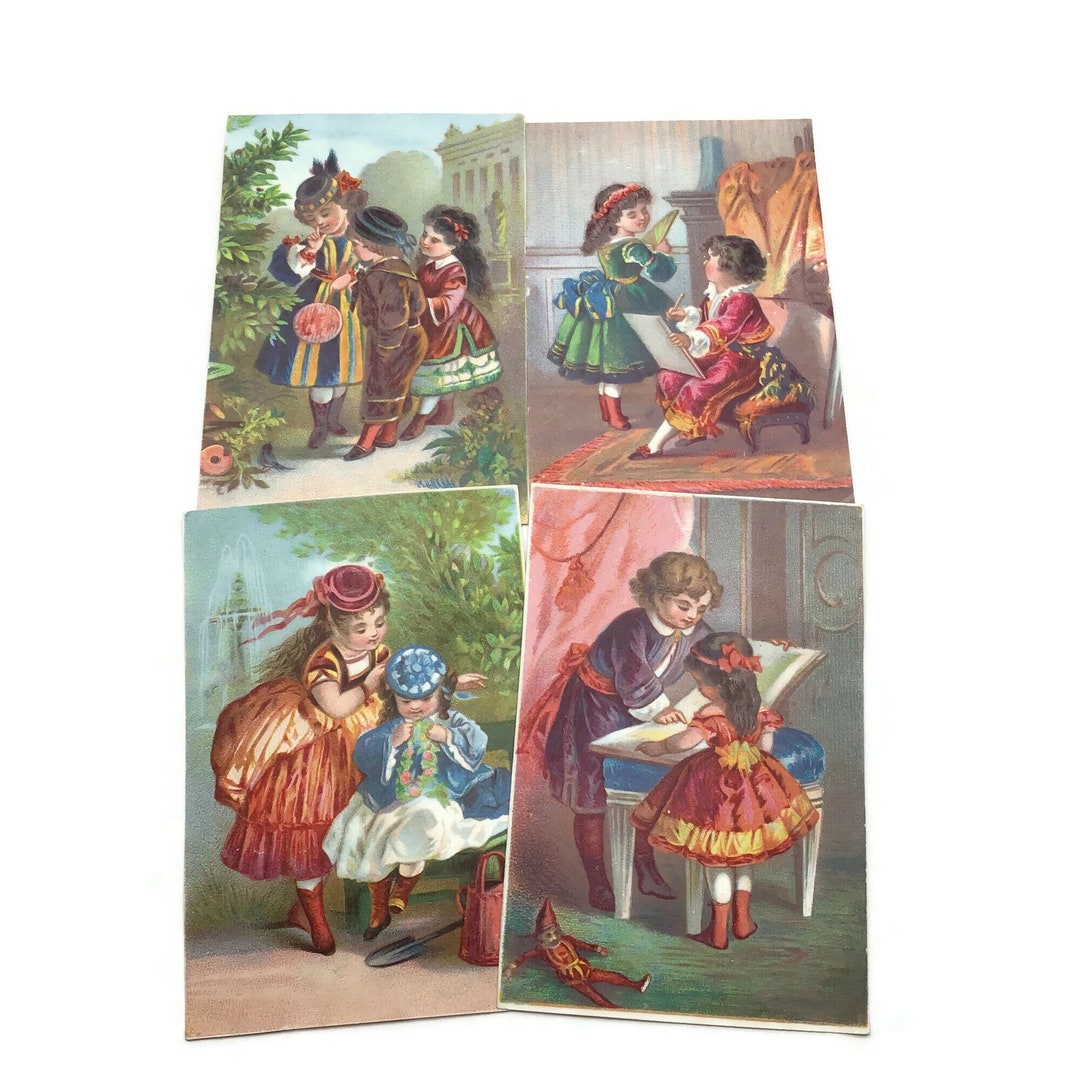 Small Antique French Advertising Chromo Trade Cards Destash - Etsy