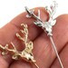 ON VACATION Tiny Silver or Gold Deer Head Brooch, Elk Antlers Lapel Pin ...