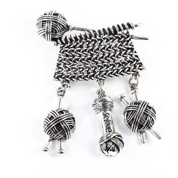 Knitting Brooch - Etsy UK