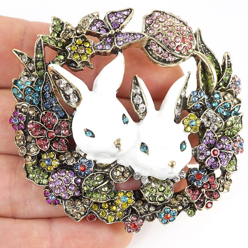 White Rabbit Brooch - Etsy