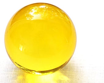 Glass Ball Large Honey Yellow Vintage Big Glass Marble Colorful Crystal ...