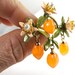 Exquisite Orange Fruit Berries Brooch, Metallic Green Plant Pin ...