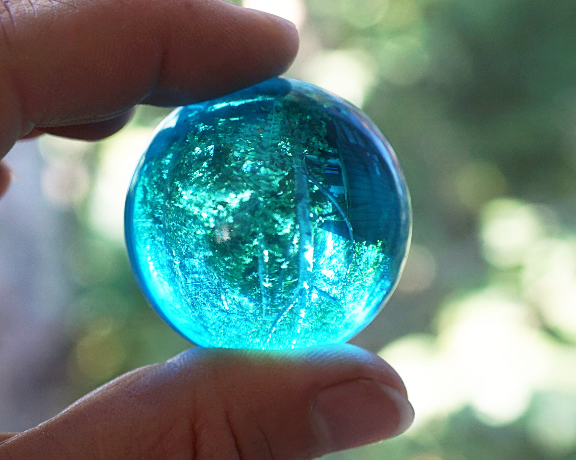 Large Aqua Blue Crystal Ball Sphere Huge Glass Ball 39mm 1 | Etsy