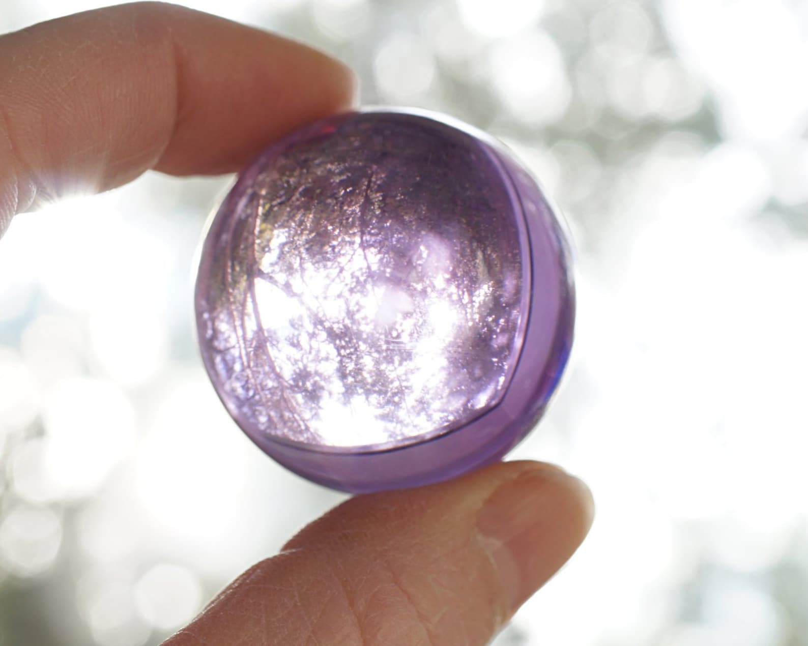 Light Purple Crystal Ball Huge Glass Ball 39mm Large Marble Big Glass ...