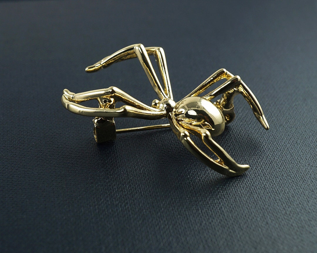 ON VACATION Gold Spider Brooch Pin, Large Spider Lapel Pin for Men or ...
