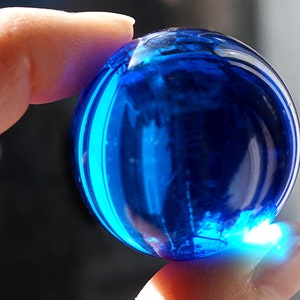 Huge Glass Ball 39mm 1 1/2" Large Blue Marble Big Glass Marble Vintage ...