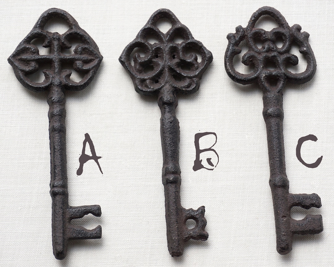 ON VACATION Large Vintage Cast Iron Key, Karlstejn Castle Door Key ...
