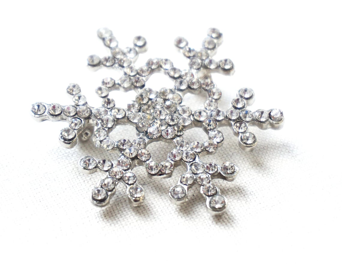 Vintage Silver Snowflake Brooch Sparkling Crystal Rhinestone - Etsy