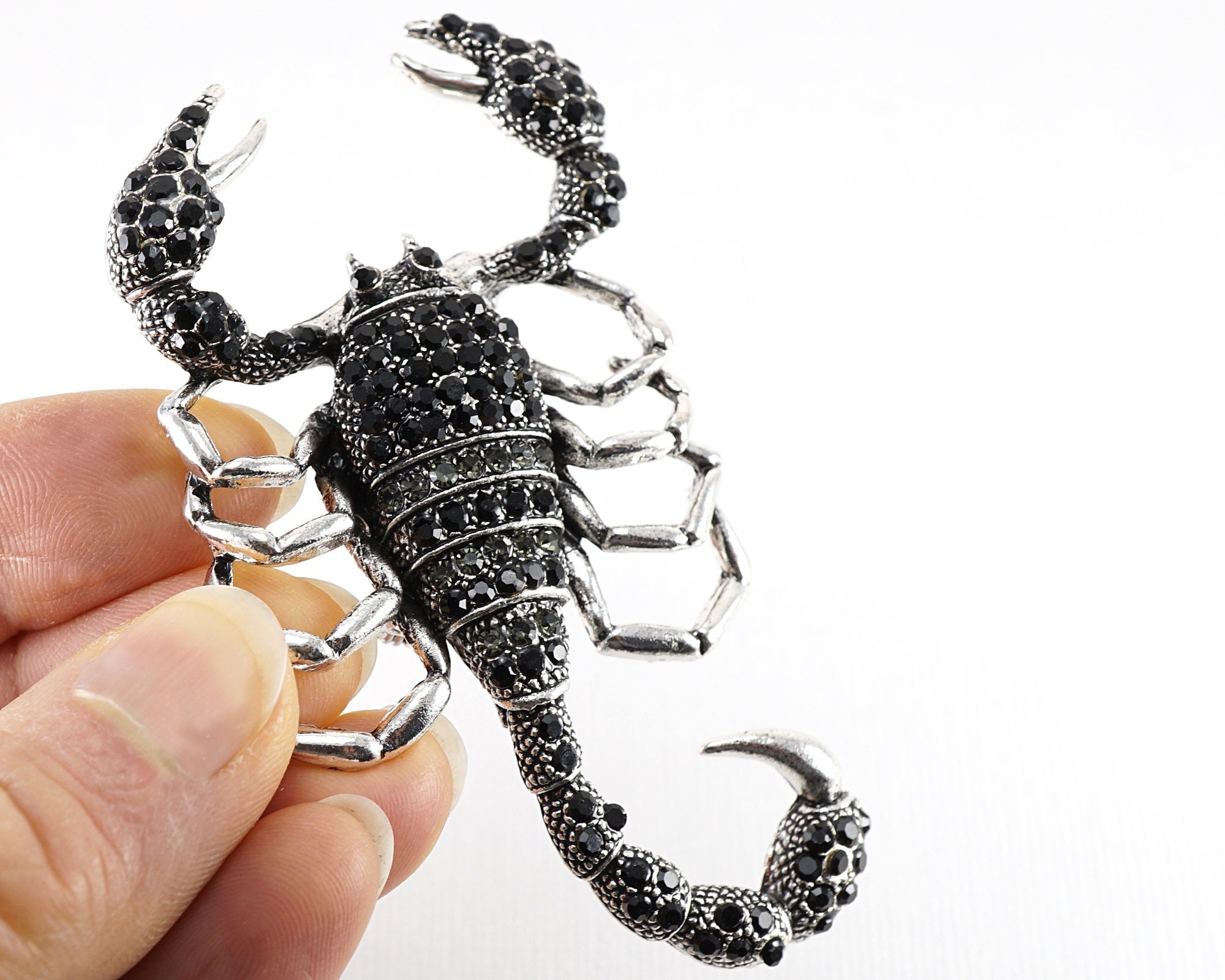 Huge Scorpion Brooch Moving Tail Scorpion Pin Vintage Black - Etsy UK