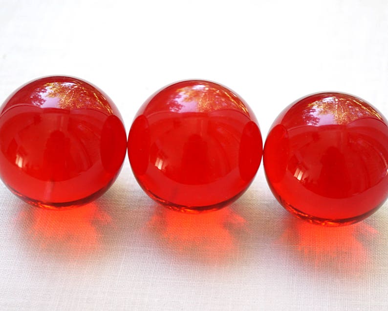 Vintage Modern Home Decor Red Crystal Ball Huge Glass Ball - Etsy