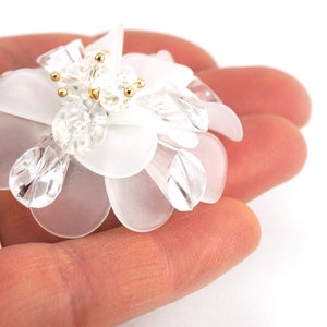 Large Wedding Flower Brooch, White Flower Brooch, Antique Brooch ...