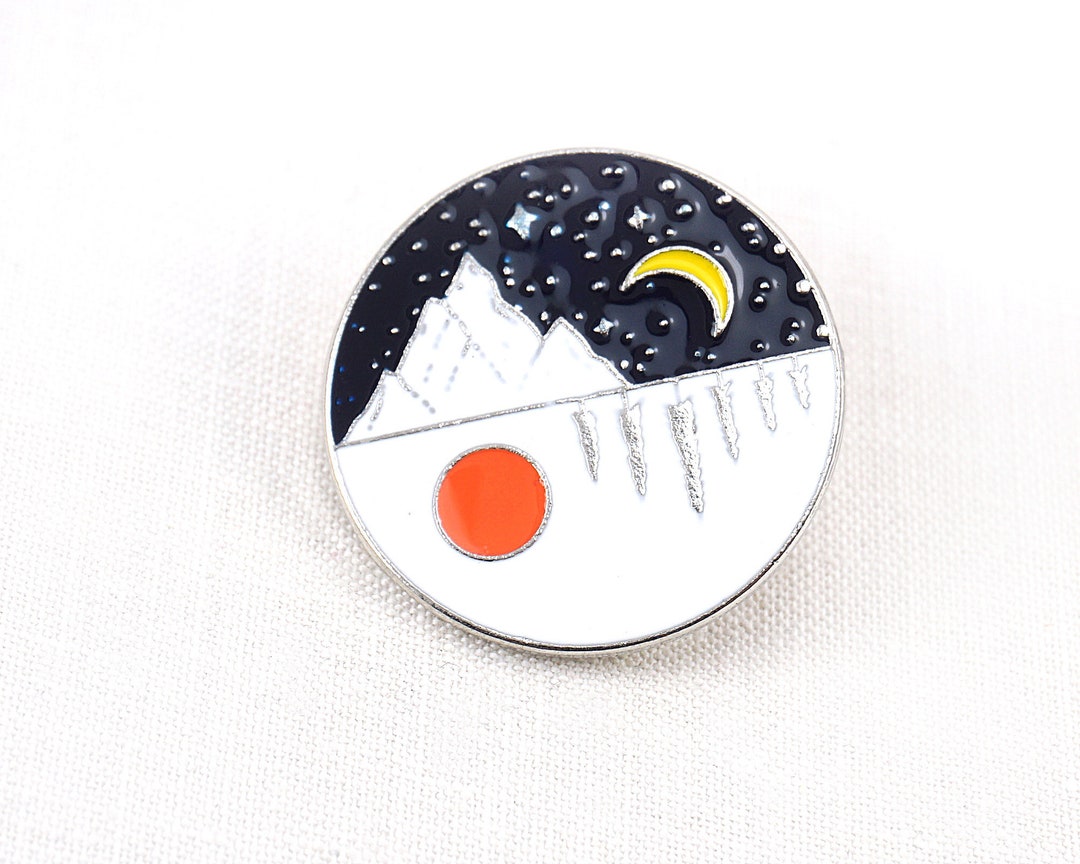 ON VACATION Night and Day Pin, Yin and Yang Brooch, Mountains Stars and ...