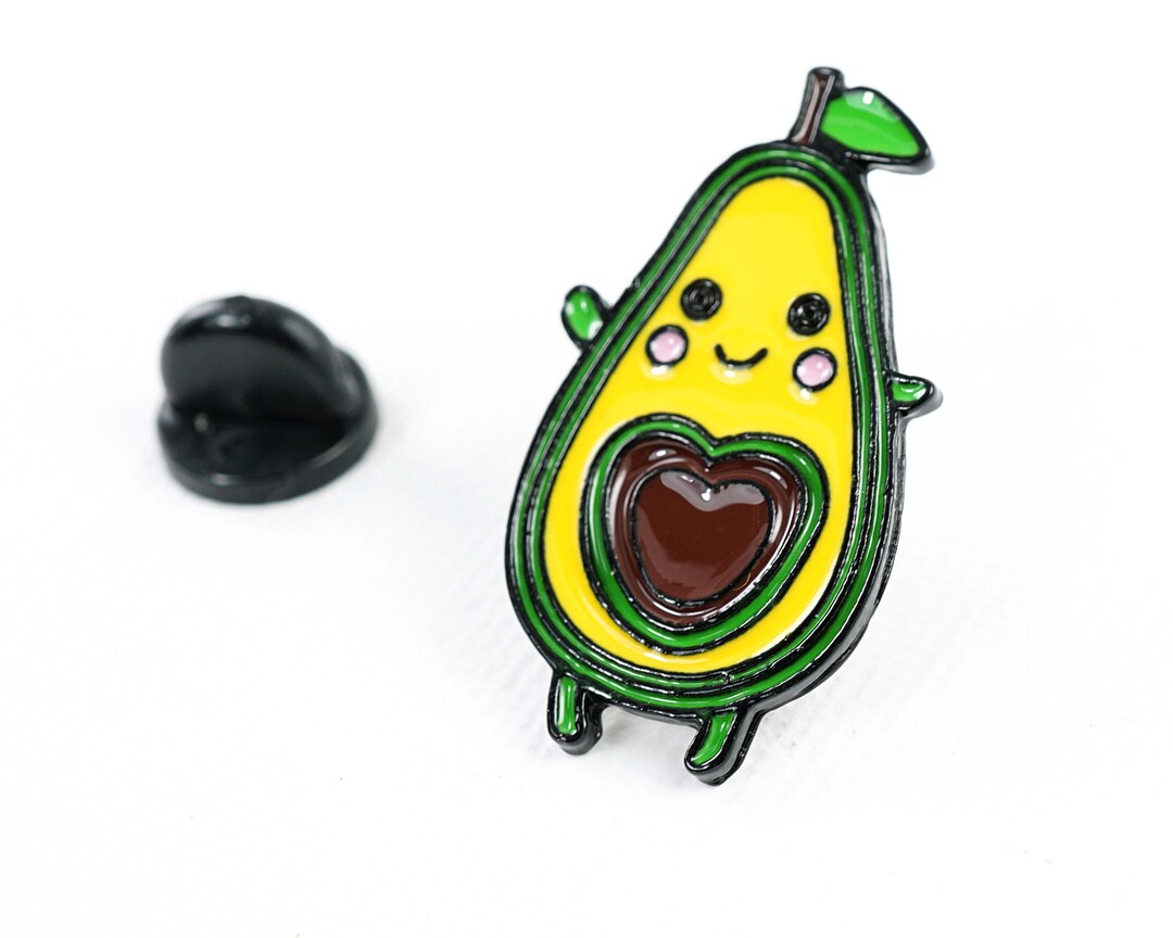 ON VACATION Cute Avocado Brooch, Food Pin, Vintage Brooch Foodie Gift ...