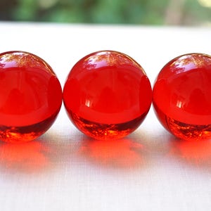 ON VACATION Vintage Modern Home Decor Red Crystal Ball Huge Glass Ball ...