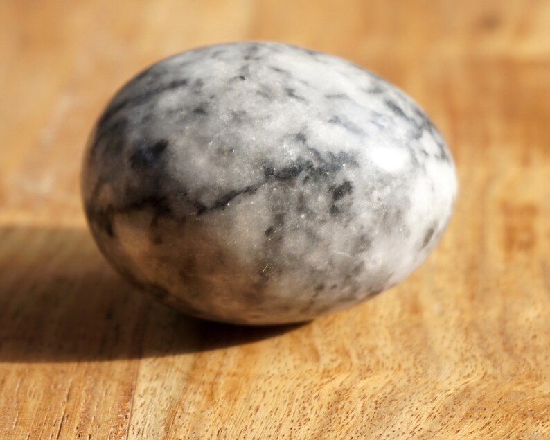 Gray Black Marble Egg Natural Stone Egg 83gr Rustic Home | Etsy