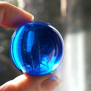 Huge Glass Ball 39mm 1 1/2" Large Blue Marble Big Glass Marble Vintage ...