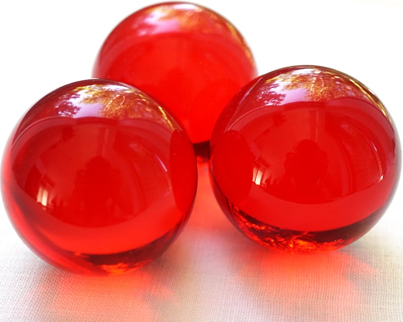 Vintage Modern Home Decor Red Crystal Ball Huge Glass Ball - Etsy