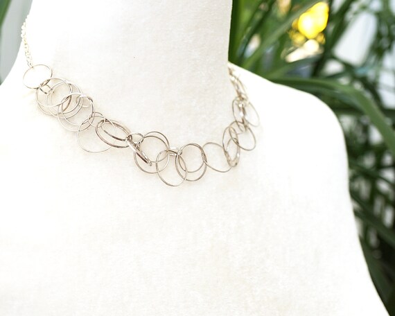 Multi Circle Link Chain Choker, Unique Silver Chain N… - Gem