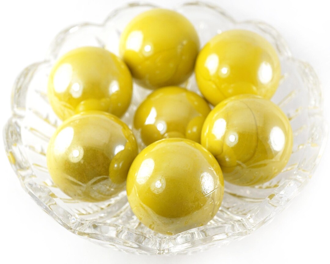 Vintage Marble, Iridescent Yellow Marble, Vintage Czech Glass Marble ...