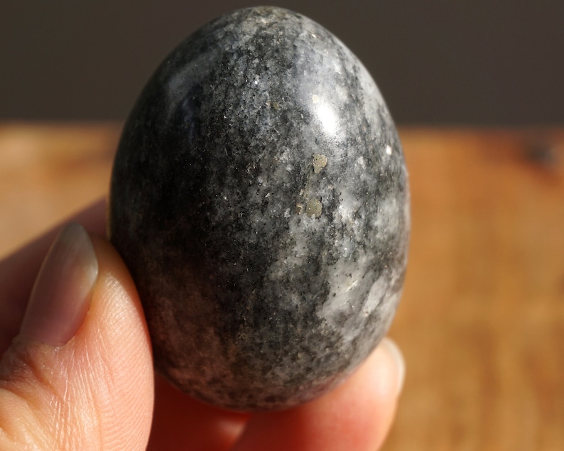 ON VACATION Black Gray Marble Egg, Natural Stone Egg Rustic Home Decor ...