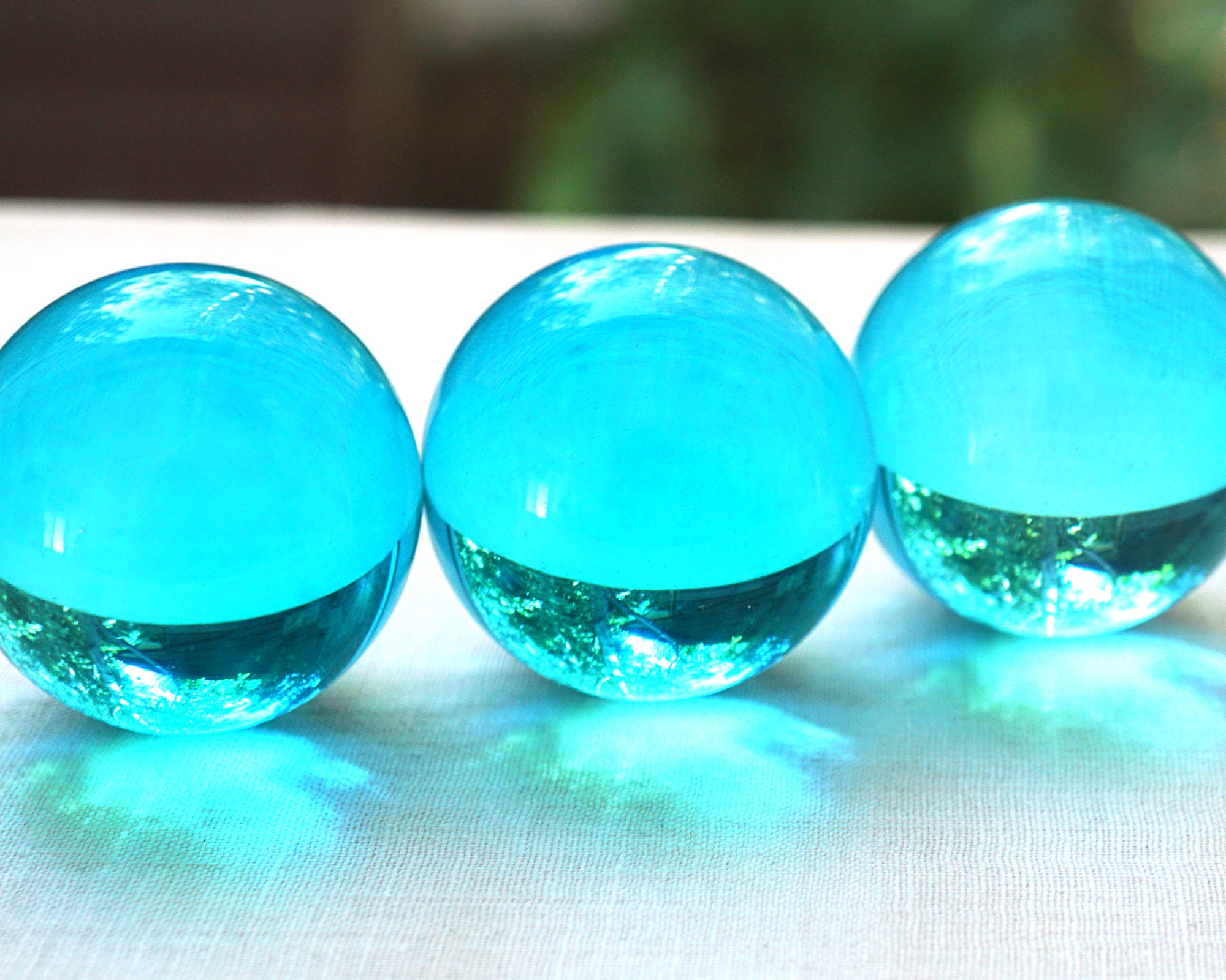 Large Aqua Blue Crystal Ball Sphere Huge Glass Ball 39mm 1 | Etsy