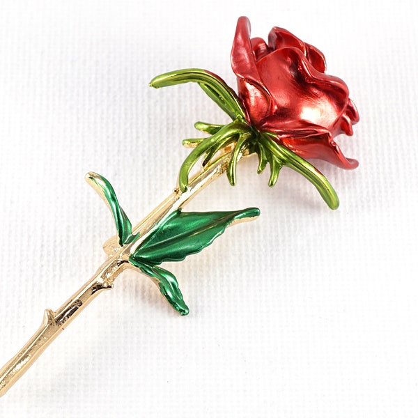 Red Vintage Brooch - Etsy