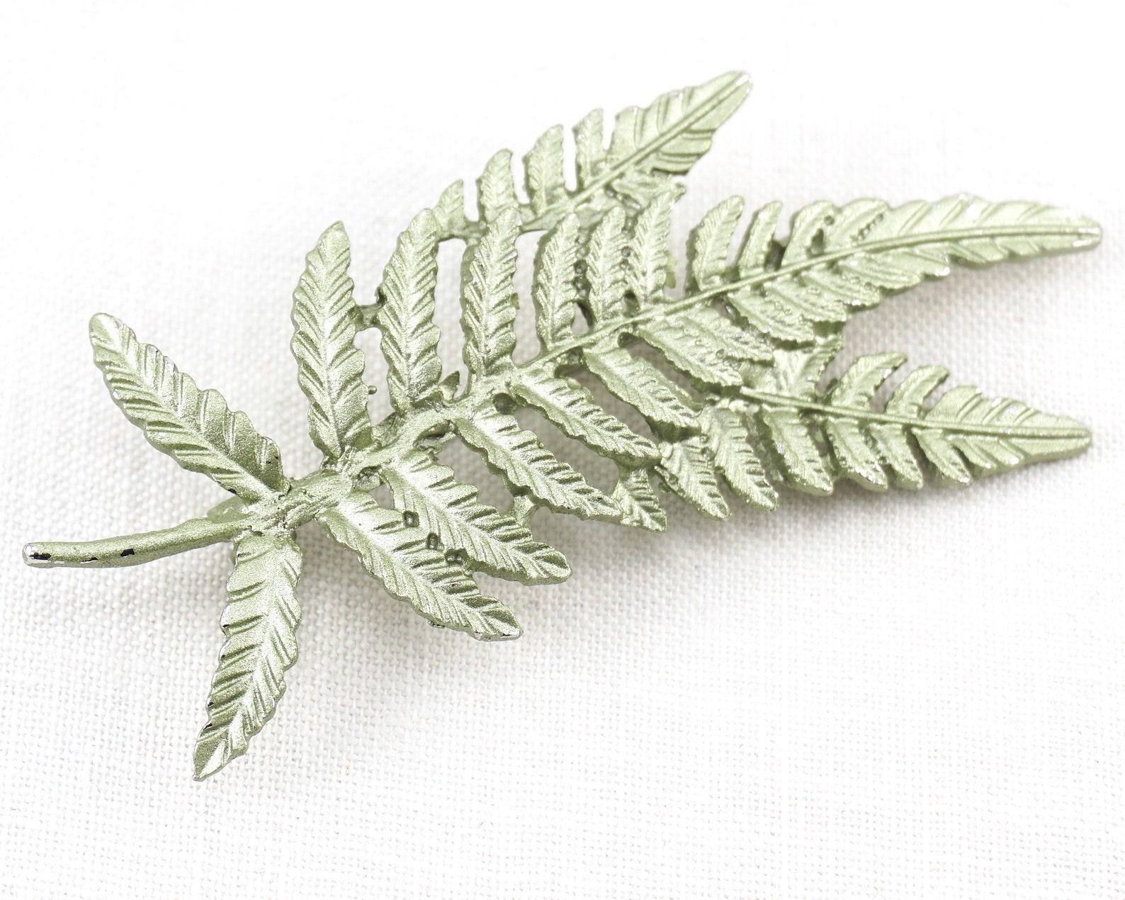 Green Fern Brooch, Metallic Green Plant Pin, Vintage Brooch Pin ...