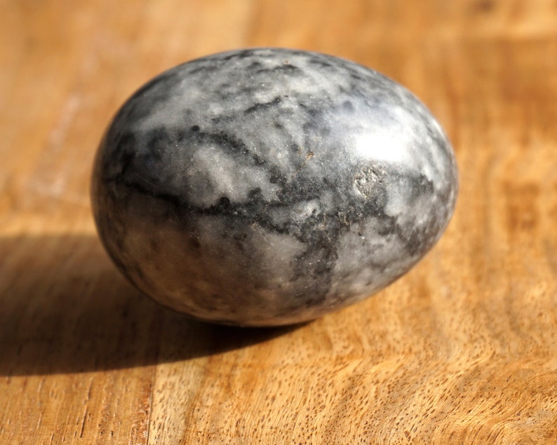 Gray Black Marble Egg Natural Stone Egg 83gr Rustic Home | Etsy