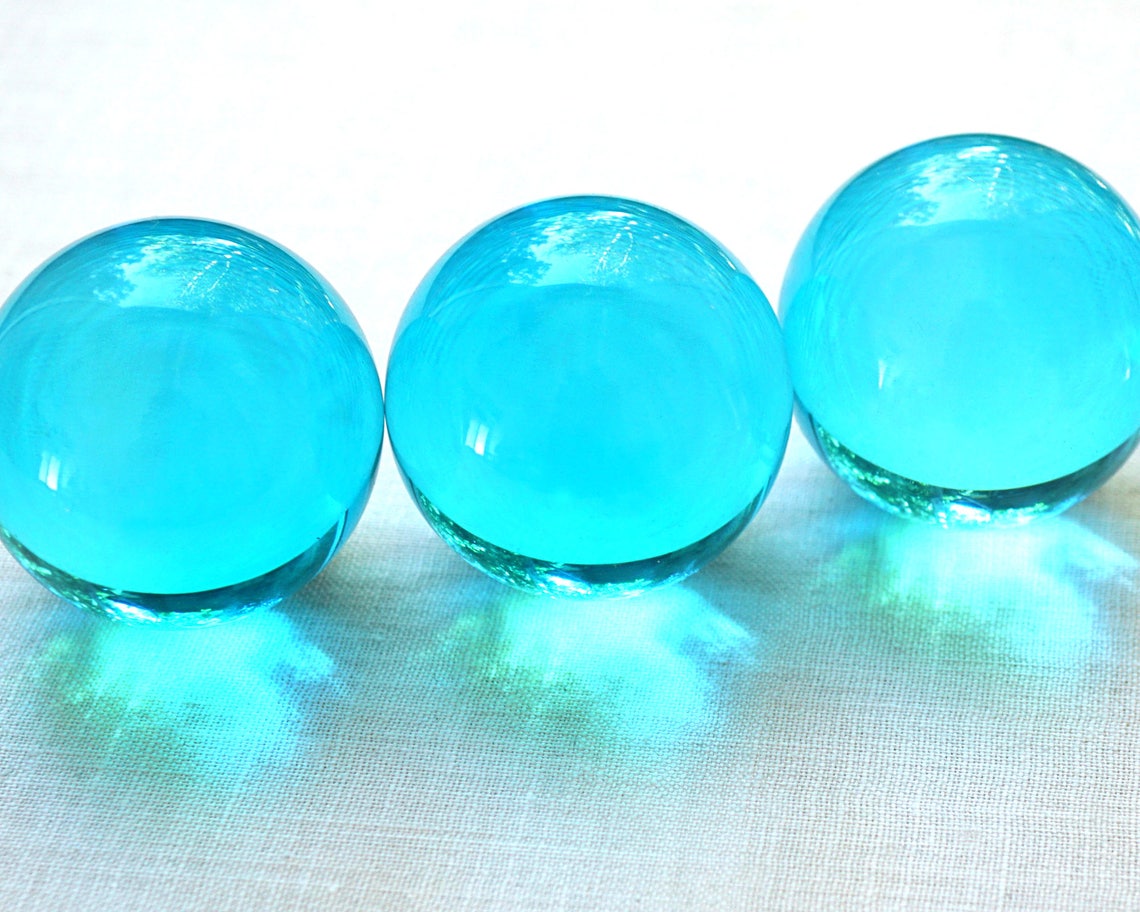 Large Aqua Blue Crystal Ball Sphere Huge Glass Ball 39mm 1 1/2" Big ...