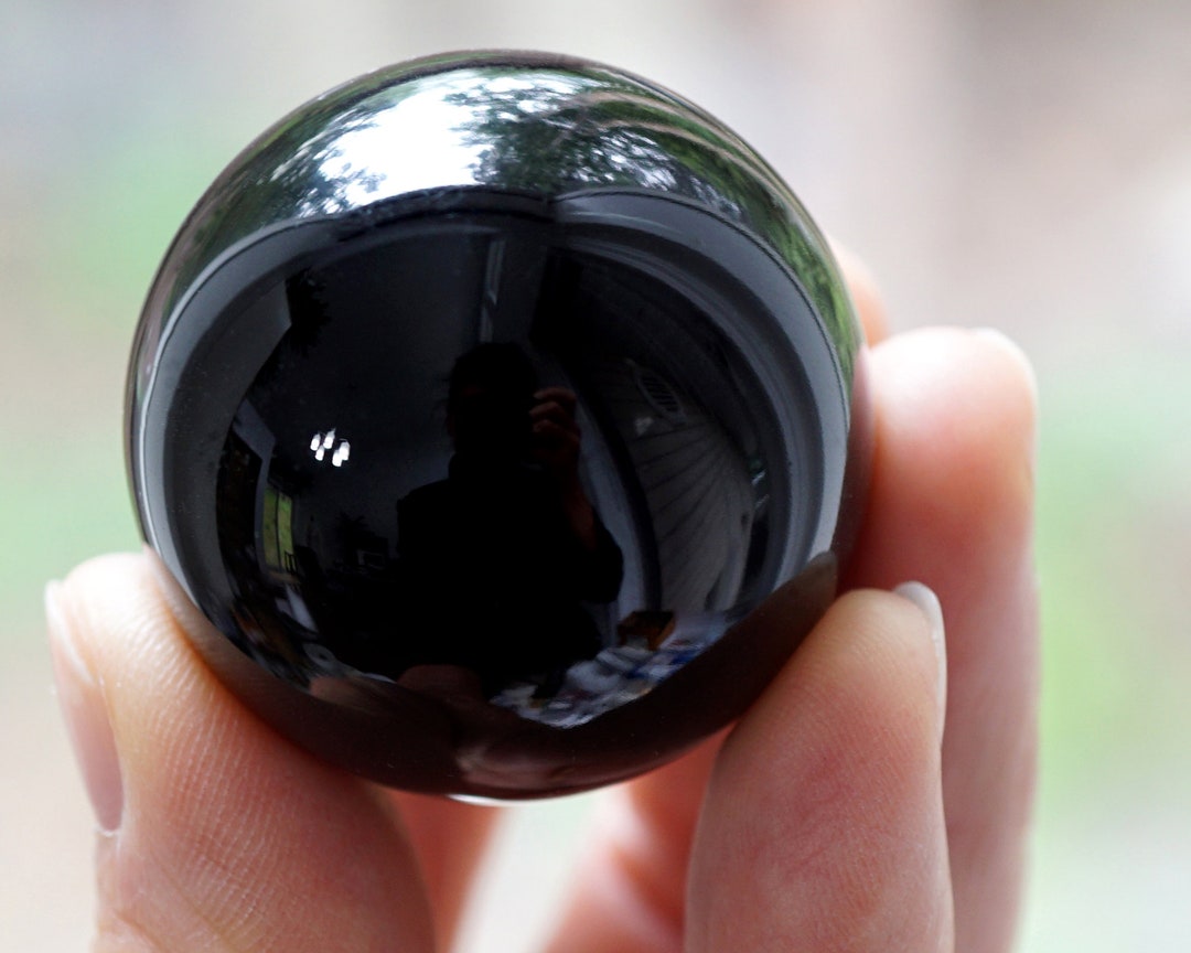 Black Crystal Ball Huge Glass Ball 39mm Large Marble Big Glass Marble ...