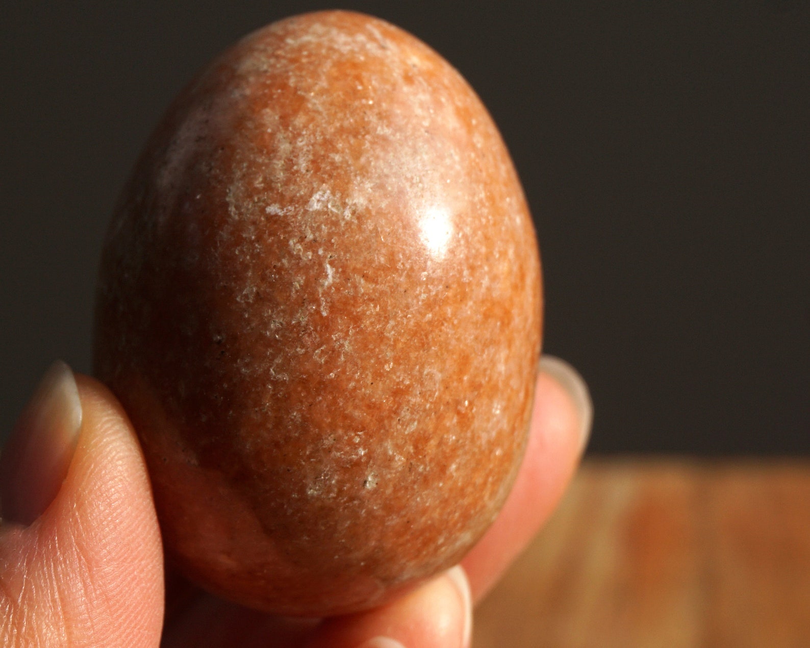 Peach Pink Marble Egg Natural Stone Egg 88gr Rustic Home | Etsy