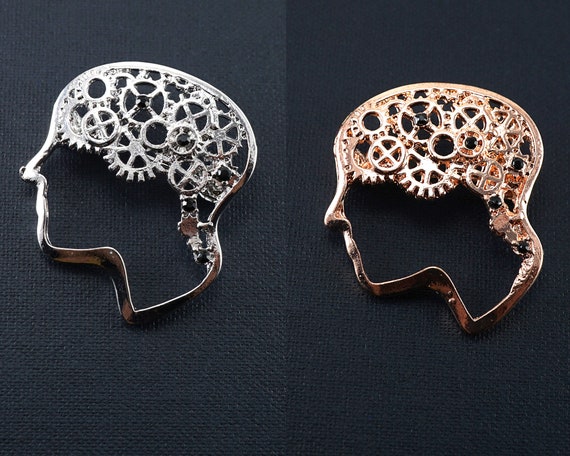 Minimal Head Gear Brain Brooch Pin Gift for Scientist Student | Etsy