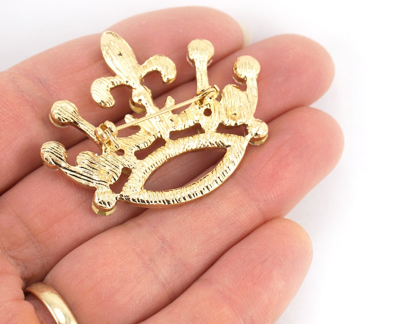 Gold Crown Brooch Rhinestone Crown Brooch Rhinestone Tiara - Etsy