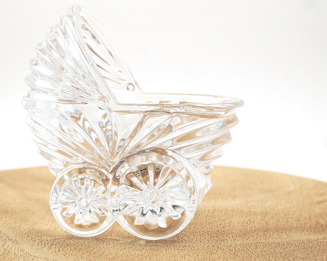 ON VACATION Glass Baby Stroller, Carriage Clear Glass Baby Shower Gift ...