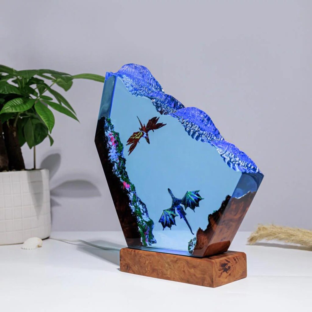 Ic.e Drag.on and Ava.tar Dragon Resin Lamp, Home Decor Unique Gift ...