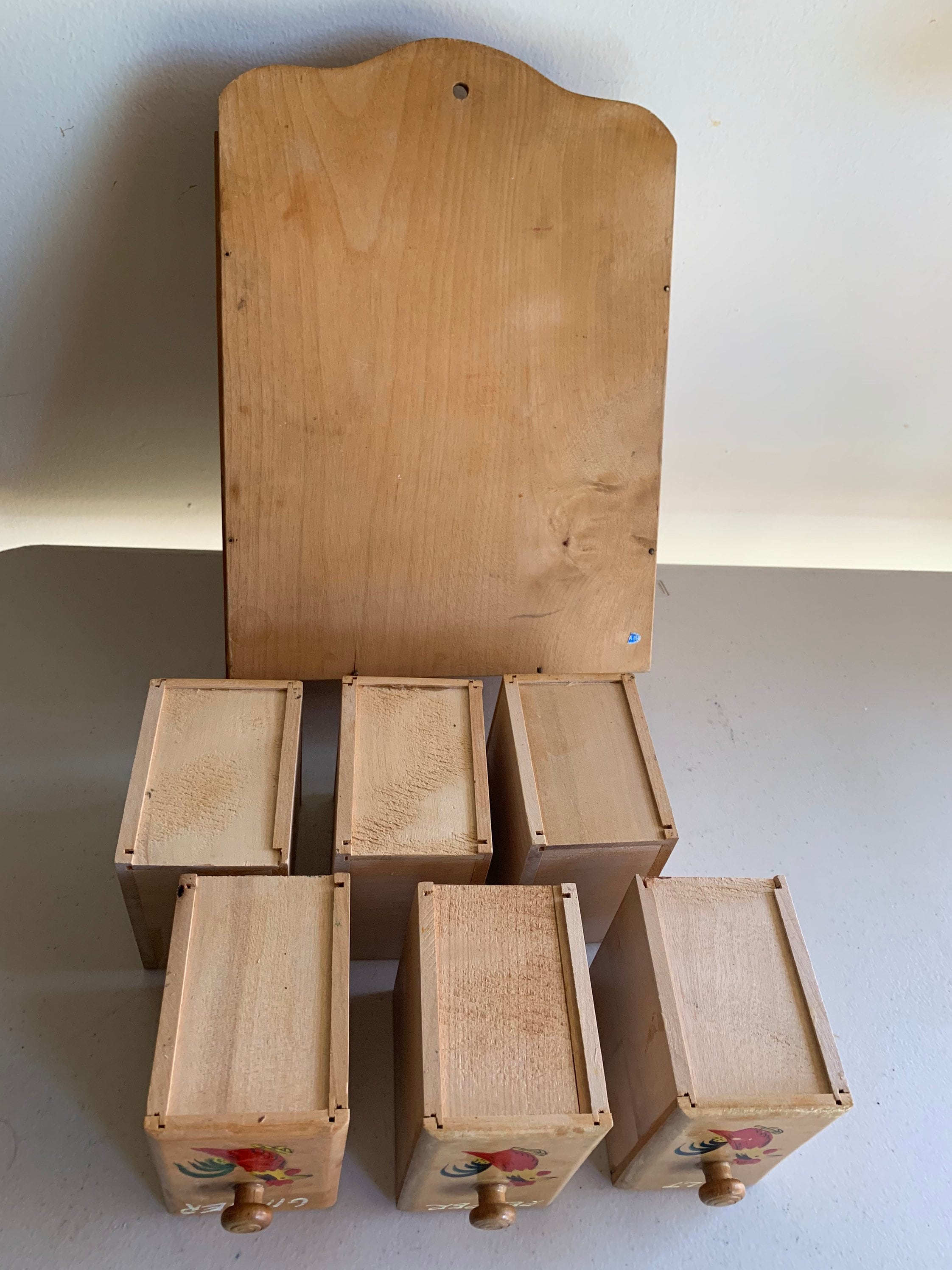 Vintage Hand Painted Wooden Spice Rack, Mid Century Rooster Decor - Etsy