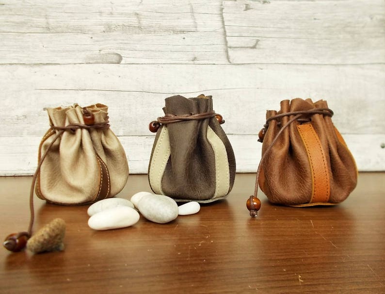 Coin Purse Jewelry Bag Rustic Drawstring Pouch Distressed - Etsy