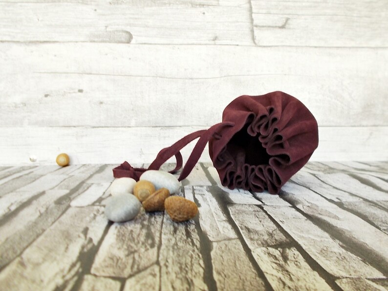 Drawstring leather pouch Coin Purse Jewelry bag Boho style | Etsy