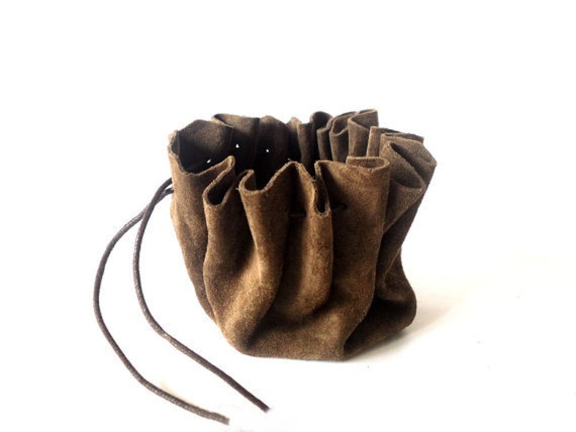Leather Drawstring Pouch, Drawstring Leather Pouch, Coin Purse, Milk ...