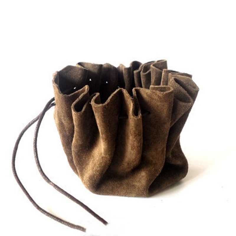 Leather Drawstring Pouch - Etsy