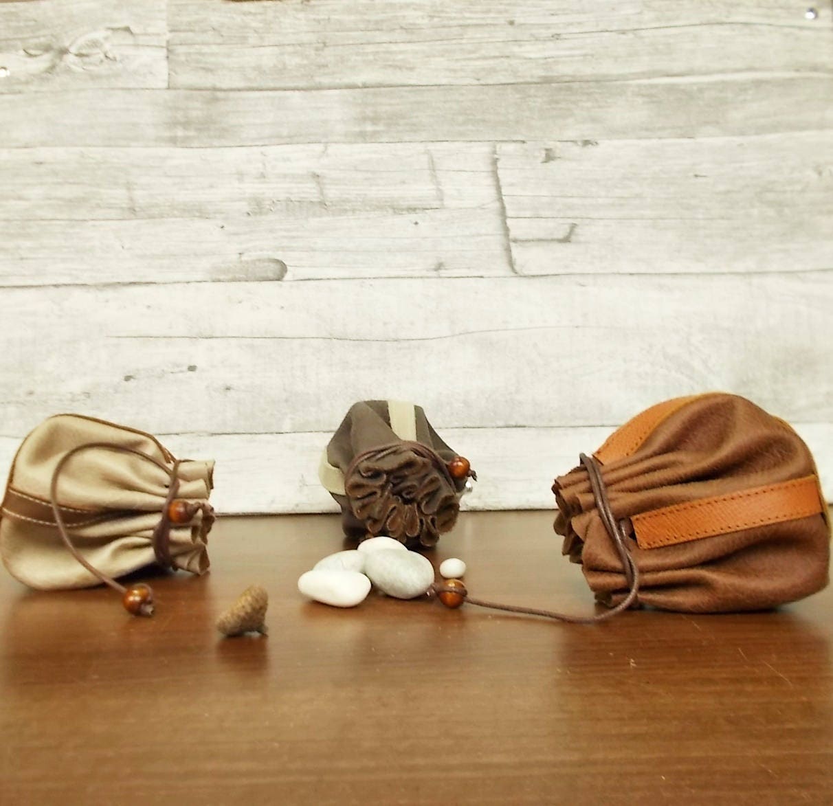 Coin Purse Jewelry bag Rustic Drawstring pouch Distressed | Etsy