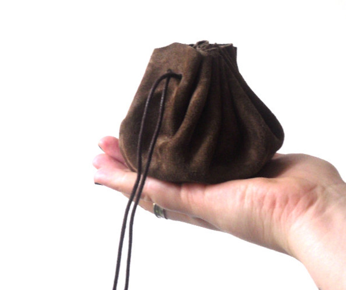 Leather Drawstring Pouch Drawstring Leather Pouch Coin - Etsy