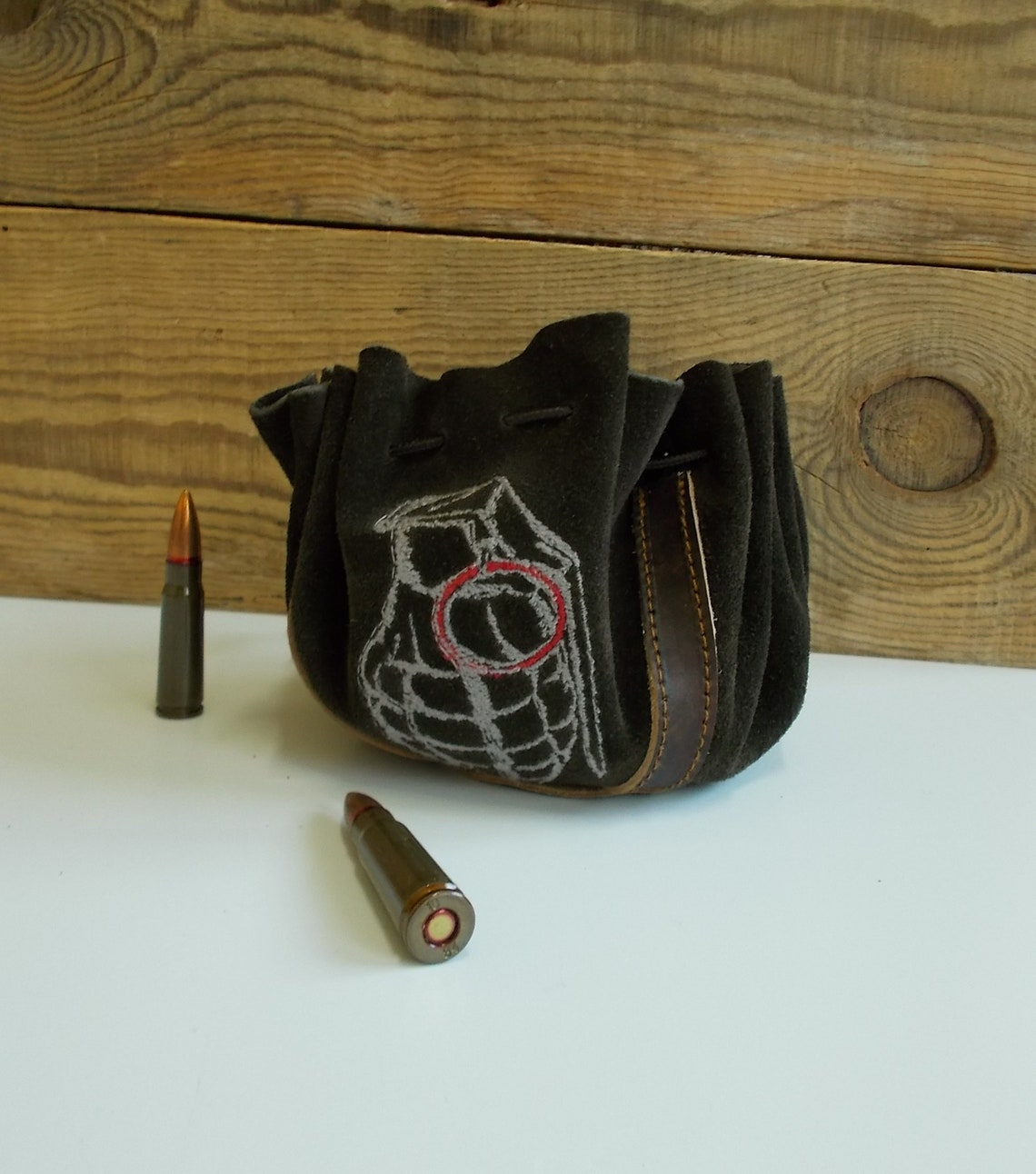 Gunpowder bag Coin Purse Drawstring leather pouch Military | Etsy