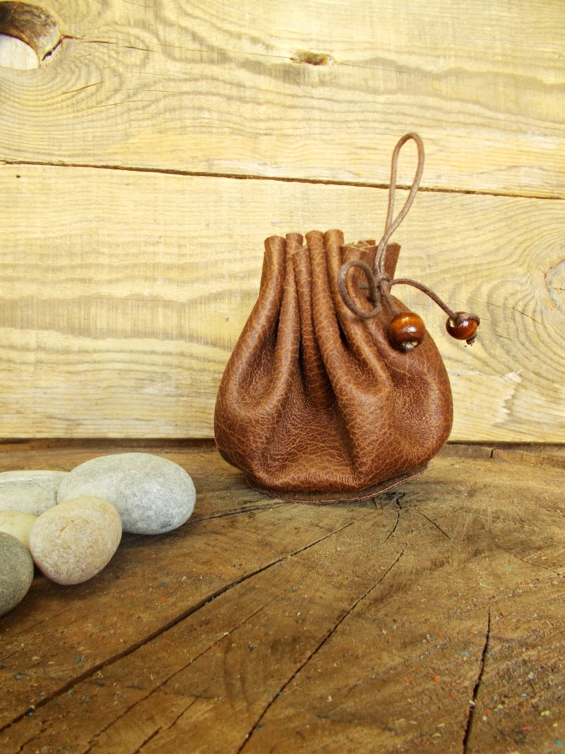 Drawstring Pouch Coin Purse Jewelry Bag Rustic Brown - Etsy