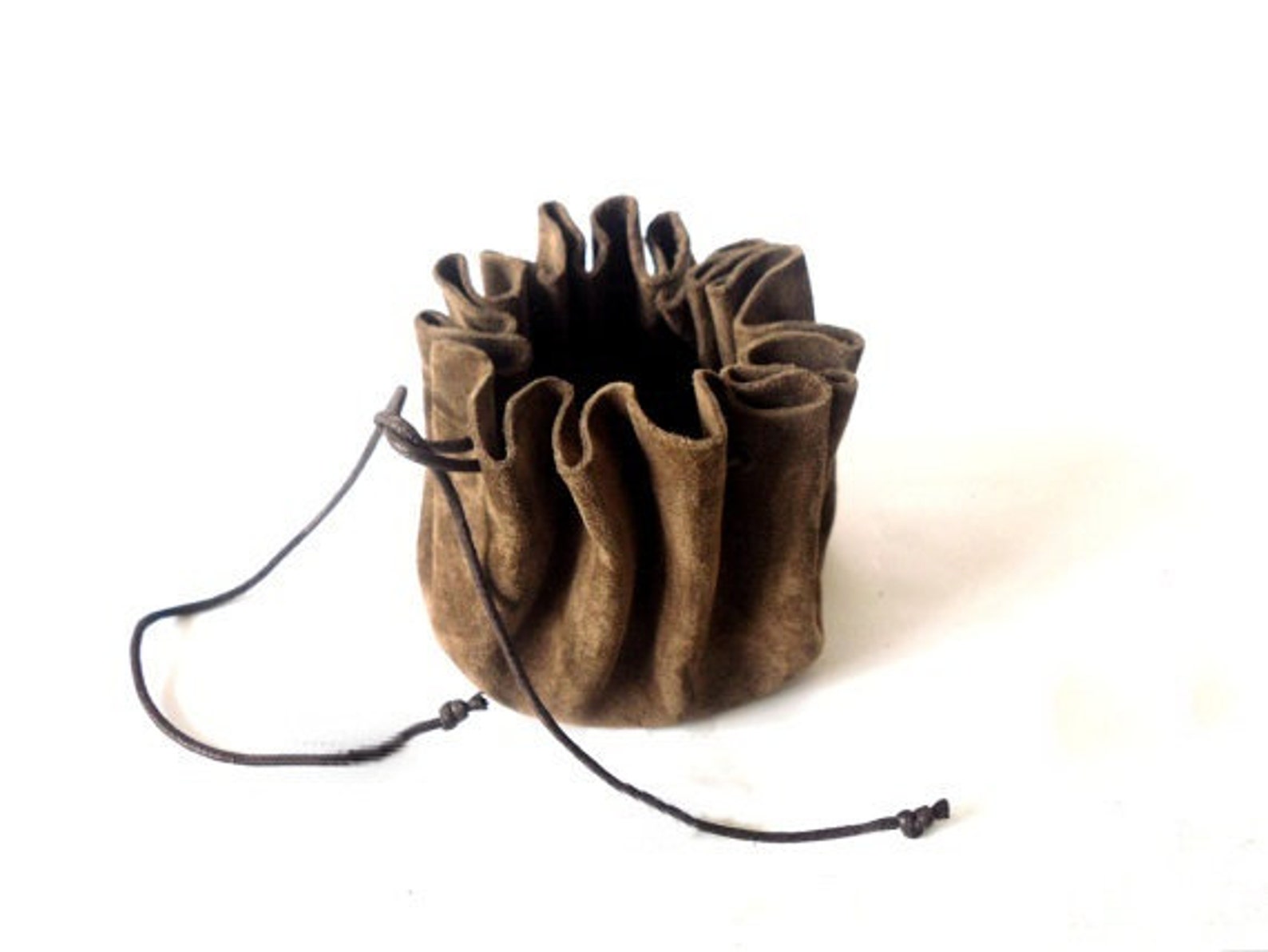 Drawstring Leather Pouch, Coin Purse, Dark Brown, Leather Pouch Bag ...