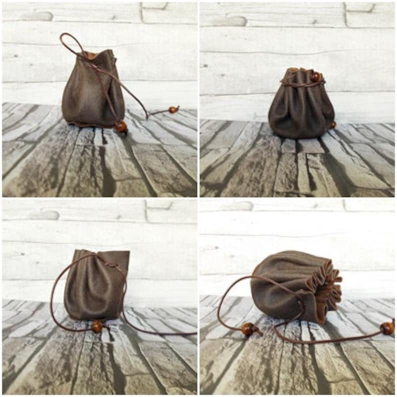 Drawstring Pouch Coin Purse Jewelry Bag Rustic Brown - Etsy